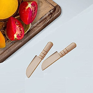 Nwsrayu 2 Pieces Wooden Kids Knife Toddler Knife for Chopping Kids Knifes for Cooking Toddler Knives Children's Safe Knives Cutting Veggies Fruits, Kitchen Tool for 2-10 Years Old