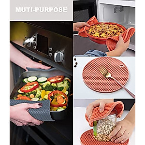 ZEBCHY Silicone Trivet Mats, Multipurpose Silicone Pot Holders for Hot Pand and Pot Pads Heat Resistant Kitchen Counter Protector, Set of 4