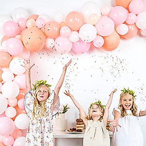 Balloon Garland Kit - Pink, White, Blush Balloons for Parties - Valentine's Day / Galentine's Party - Large, Small Baby Pastel Matte Balloons - Balloon Garland Strip - Light Pink Balloon Arch Kit 16'