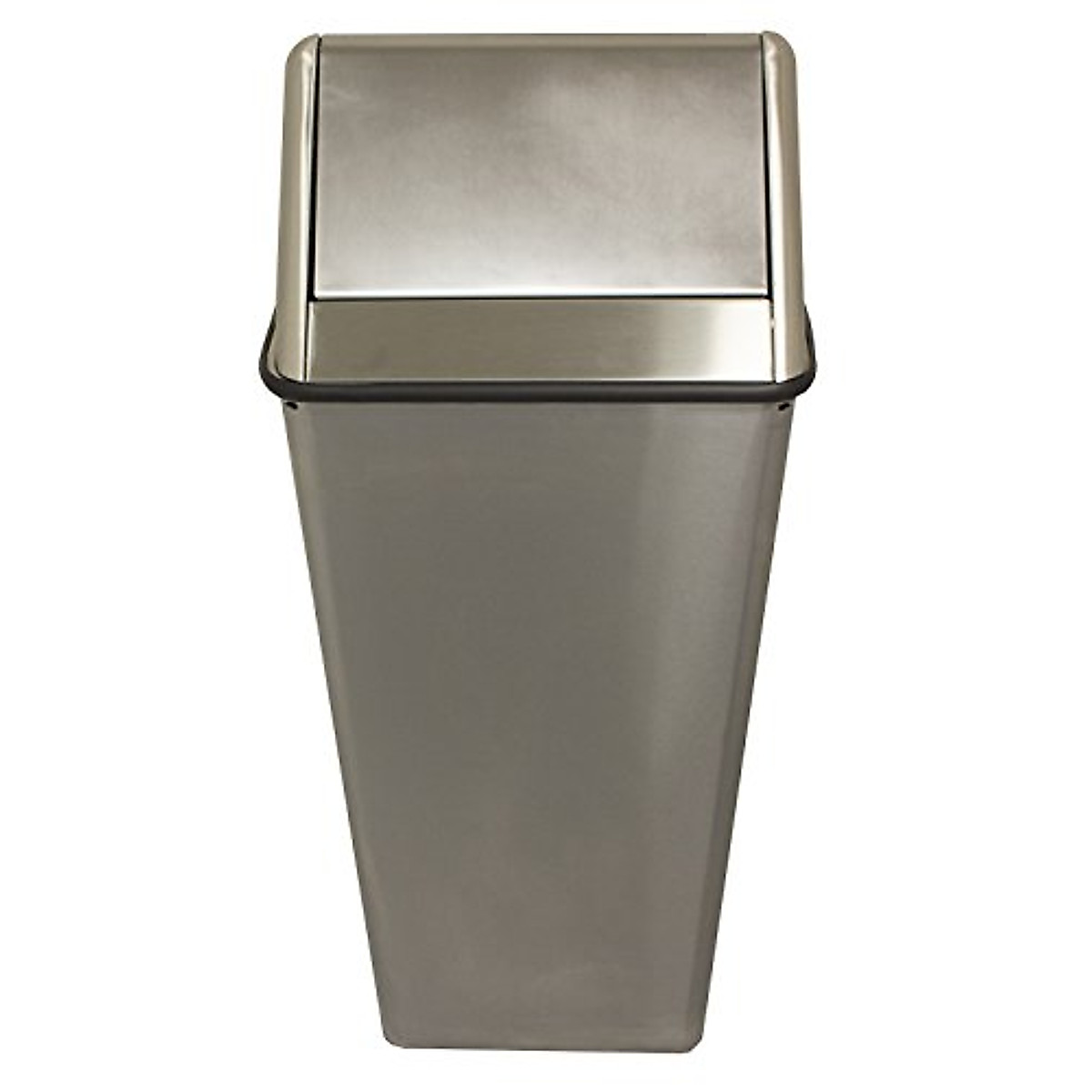 Witt Industries 1411HTSS Stainless Steel 21-Gallon Waste Watcher Hamper and Swing Top Receptacle, Square, 15" Width x 15" Depth x 38" Height, Silver