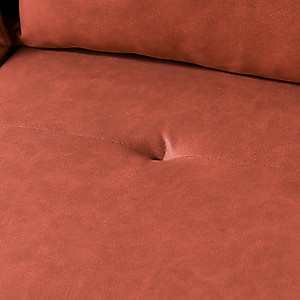 LCH 3 Durable Couch, Mid-Century Tufted Love Seat,Practical Comfortable, Suitable for Living Room, Bedroom, Office and Apartment,2 Pillows Included, Three-Seater Sofa,Orange