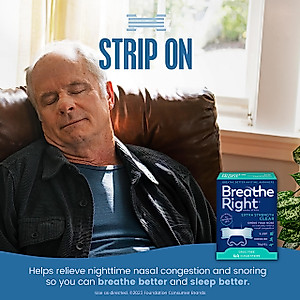 Breathe Right Nasal Strips | Extra Strength | Clear | For Sensitive Skin I Drug-Free Snoring Solution & Nasal Congestion Relief Caused by Colds & Allergies | 44 Count (Packaging May Vary)