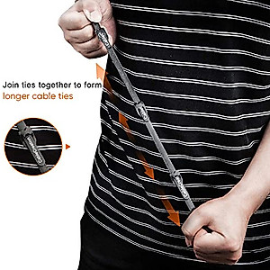 CableCreation Fastening Cable Ties Reusable, Premium 6-Inch Adjustable Cord Ties, Nylon Cable Management Straps Hook Loop Cord Organizer Wire Ties Reusable Black, 50PCS