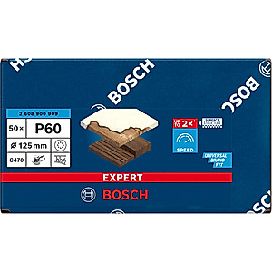 Bosch Professional 50x Expert C470 Sandpaper (Ø 125 mm, Grit 60, Accessories Orbital Sander)
