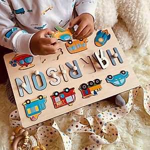 Name Puzzle for Kids Personalized, Easter Basket Stuffers for Toddler, with Gift Wrapping and Customizable Blessing on The Back