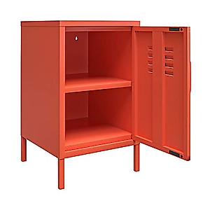 Novogratz Cache Metal Locker End Table, Orange
