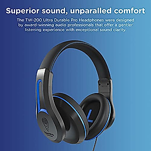 ThinkWrite Technologies TWT Audio Duro, TW200 | Premium Over-Ear Noise Reducing Headphones (3.5mm Jack)