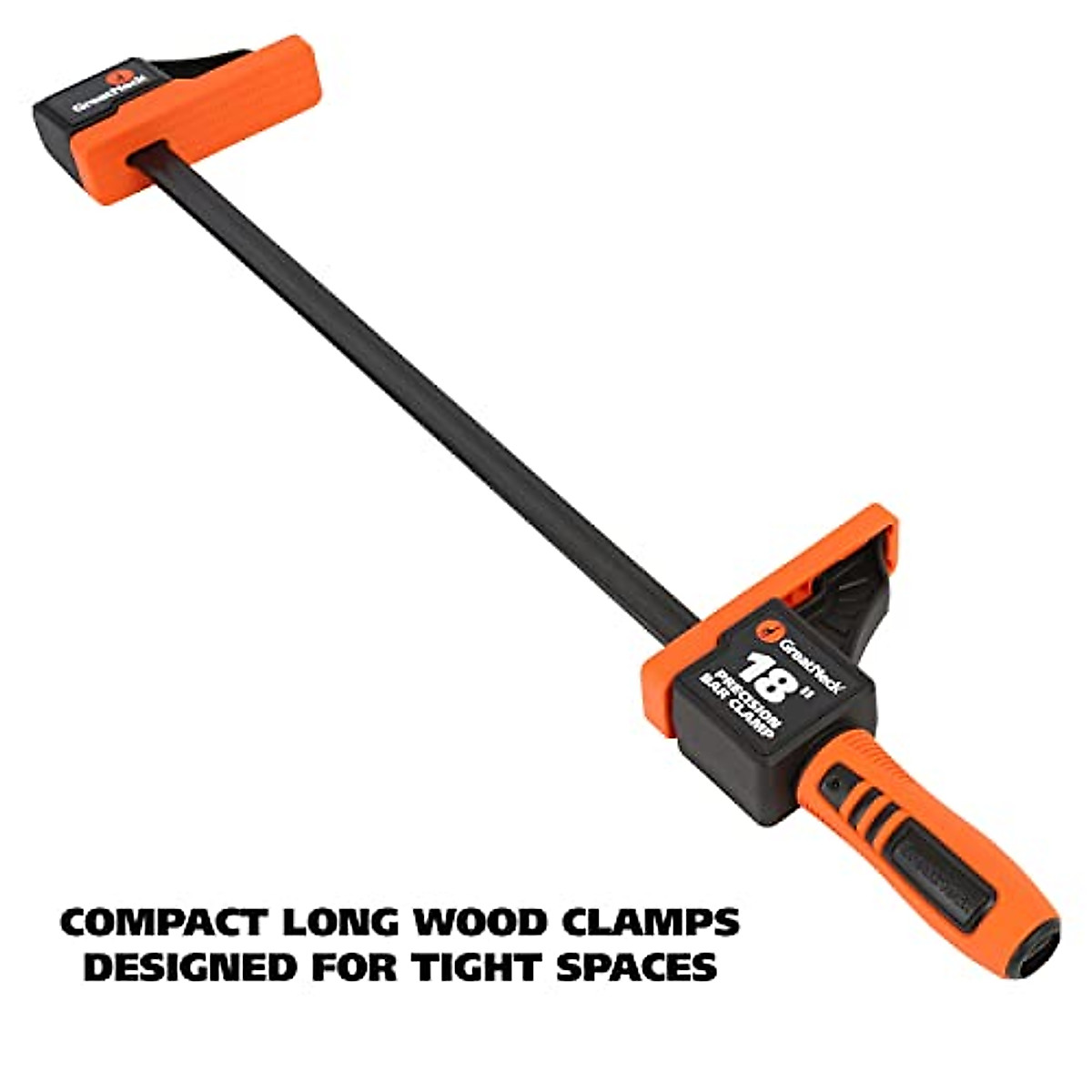 GreatNeck 74292 18 Inch Precision Bar Clamps, Sliding Bar Clamp, Carpenter Clamp, Wood Clamps for Woodworking, Twist Locking Mechanism, 2 Pack