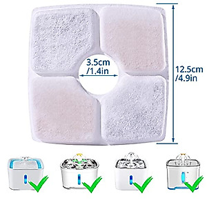 RBAYSALE Cat Water Fountain Filter, 10 Pack Replacement Filters for 84oz/2.5L Automatic Pet Fountain Cat Water Fountain Dog Water Dispenser, 3 Triple Filtration System