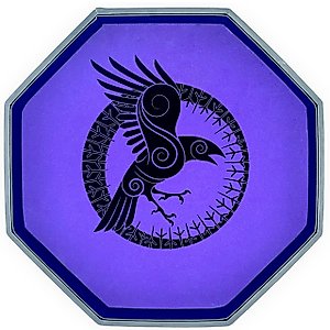Luck Lab 11.5 Inch Dice Tray – Purple - Big Octagonal Dice Tray with Luxurious Rolling Area for RPG Table Top Gaming Like D&D - Raven Design