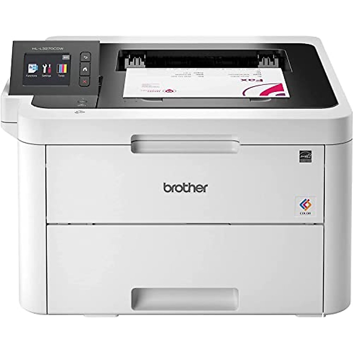 Brother Color HL-L3270CDW Compact Wireless Digital Laser Printer with NFC - Print Only - 25 ppm, 2400 x 600 dpi, 2.7" Color Touchscreen, Auto Duplex Printing, 250 Sheet, Ethernet