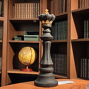 LOOYAR Three Pack Chess King Queen Knight Statue Sculpture Ornament Collectible Figurine Craft Furnishing for Home House Decoration Office Desk Table Wine Cabinet Arrangement Gift