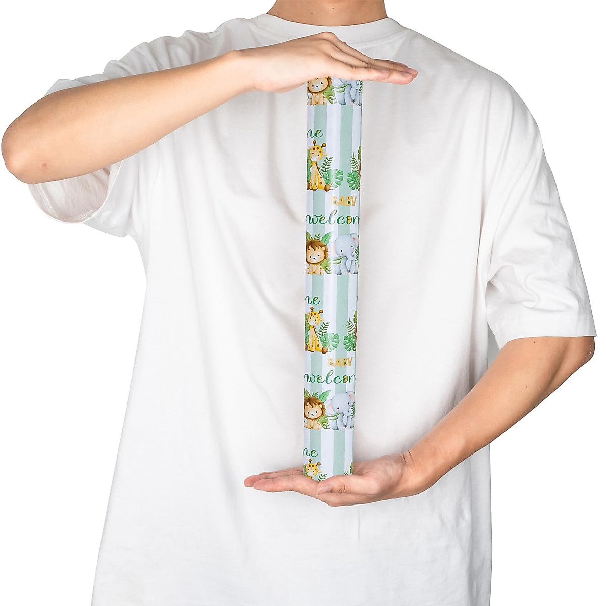 RUSPEPA Wrapping Paper Roll - Mini Roll - Animals Design Great for Birthday, Party and Baby Shower - 17 Inches X 32.8 Feet