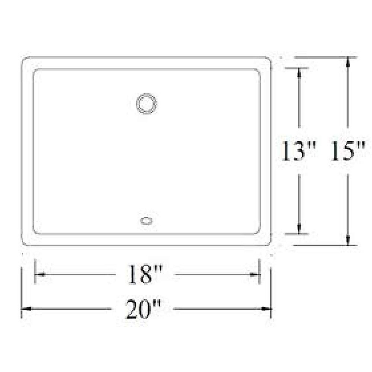Nantucket Sinks 18 Inch x 13 Inch Undermount Ceramic Sink in White UM-18x13-W