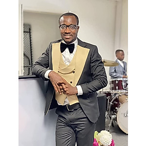 Big and Tall Mens Tuxedo Suits Slim Fit 3 Piece Formal Skinny Wedding Tux Ginger