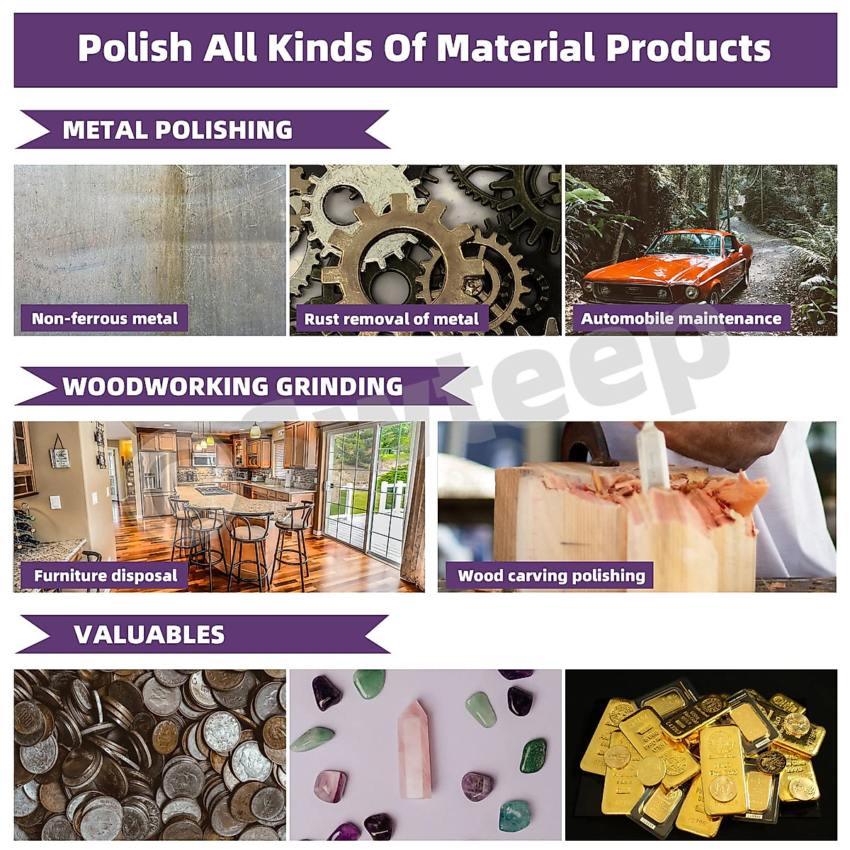 Swpeet 10 Pcs Sanding Drums Sleeves Kit, 180-2500 Grit Sandpaper Grinding Head Sandpaper Bar Stick, Abrasives Cartridge Rolls, Polishing Burr Stick Roller Sanding Tool, Woodworking Polishing Tool