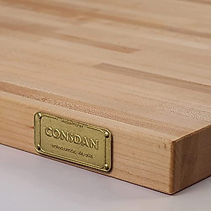 CONSDAN Butcher Block Counter Top, USA Grown Hard Maple Solid Hardwood Countertop, Washer/Laundry Countertop, Table Top, Polished, Prefinished with Food-safe Oil, 1.5" Thickness, 72" L x 25" W