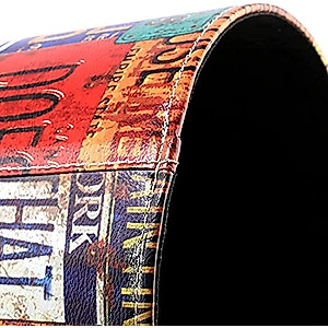 DUCHAOXIAN Leather Trash Can10L/2.64 Gallon,Waterproof Without Cover for Kitchen Yrash Cans，Bedroom Trash Can，Office Trash Can，Bathroom Garbage Can- Route 66 Trash Can