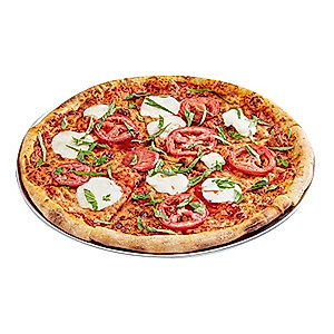 Restaurantware Met Lux 16 Inch Commercial Pizza Pan 1 Coupe Style Pizza Cooking Tray - Heavy-Duty 18-Gauge Aluminum Round Baking Tray Oven-Baking For Pizzas & More