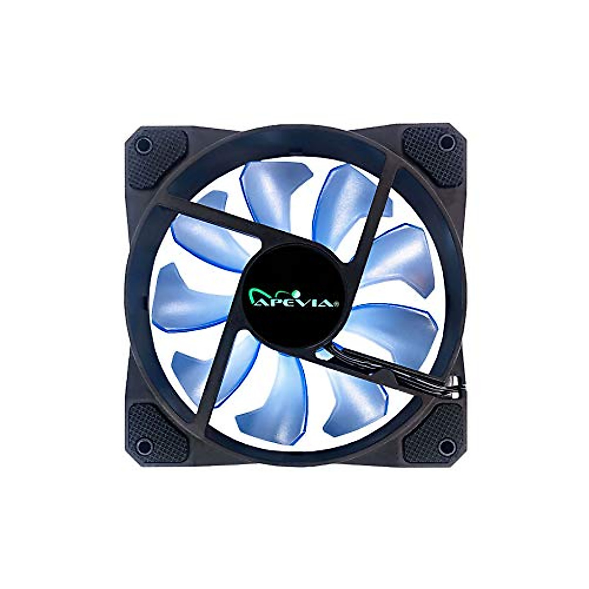 Apevia CO512L-BL Cosmos 120mm Blue LED Ultra Silent Case Fan w/ 16 LEDs & Anti-Vibration Rubber Pads (5 Pk)