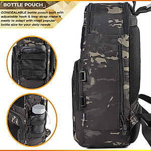 DBTAC Tactical Lunch Backpack, Large Lunch Cooler for Men Women | Backpack Coolers insulated for Work Picnic Travel (Black Camo, 24-Cans)