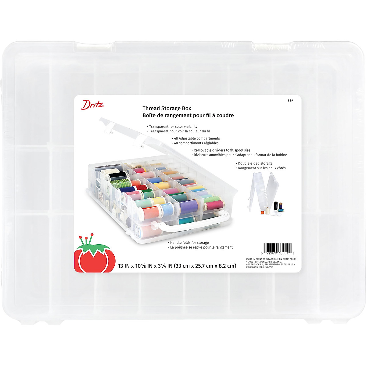 Dritz Thread Storage Box 13X10X3, Transparent