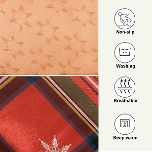 YETTASBIN Christmas Snowflake Plaid Crate Pet Bed, Portable Washable Dog Cat Mat, Soft Comfortable Pet Mattress with Non-Slip Bottom for Dogs Cats Sleeping, 24 x 18 Inch