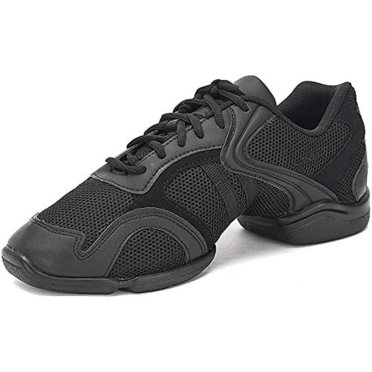 Skazz by Sansha Womens Dance Studio Exercise Sneakers Mesh Man-Made Rubber Split-Sole Majestic, Black , 9.5