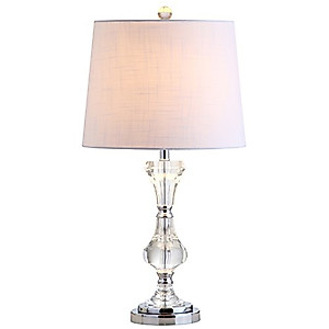 JONATHAN Y JYL2040A Riley 25" Crystal LED Table Lamp Transitional Glam Contemporary Bedside Desk Nightstand Lamp for Bedroom Living Room Office College Bookcase LED Bulb Included, Clear