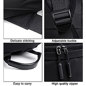 LIMHOO Travel Laptop Backpack with USB Charging Port College Backpack Water Resistant Wear-resistant Daypack Rucksack (Black)