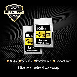 Lexar Professional 80GB CFexpress Type A Gold Series Memory Card, Up to 900MB/s Read, Cinema-Quality 8K Video, Rated VPG 400 (LCAGOLD080G-RNENG)