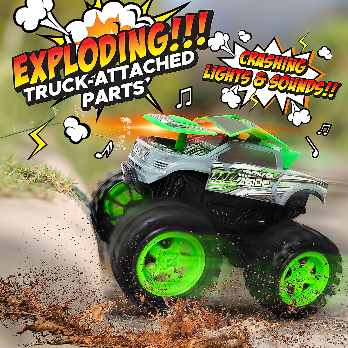 Exploding Monster Truck Toy with Explosive Crash Sounds and Lights, Smash It Up Again and Again, Monster Truck Toys for Boys Kids Ages 3, 4-7 & Above | Toddler Toys for 3 Year Old Boys Gift