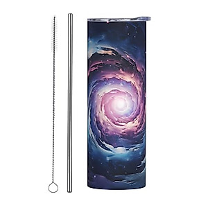 Tangopi Cloud Space Galaxy 20 oz Tumbler with Lid and Straw Insulated Travel Coffee Mug Reusable Spill Proof Coffee Cups Stainless Steel Water Bottle for Hot and Cold Drinks