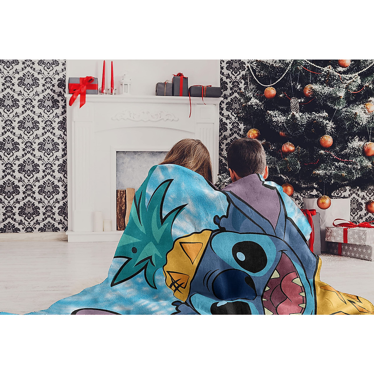 Northwest Lilo and Stitch Micro Raschel Throw Blanket, 46" x 60", Pineapple Surprise