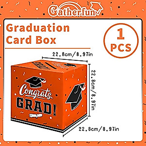 Gatherfun Graduation Party Decorations Graduation Box Graduation Card Box for Graduation Gift Graduation Party Favors Decor Party Supplies Orange