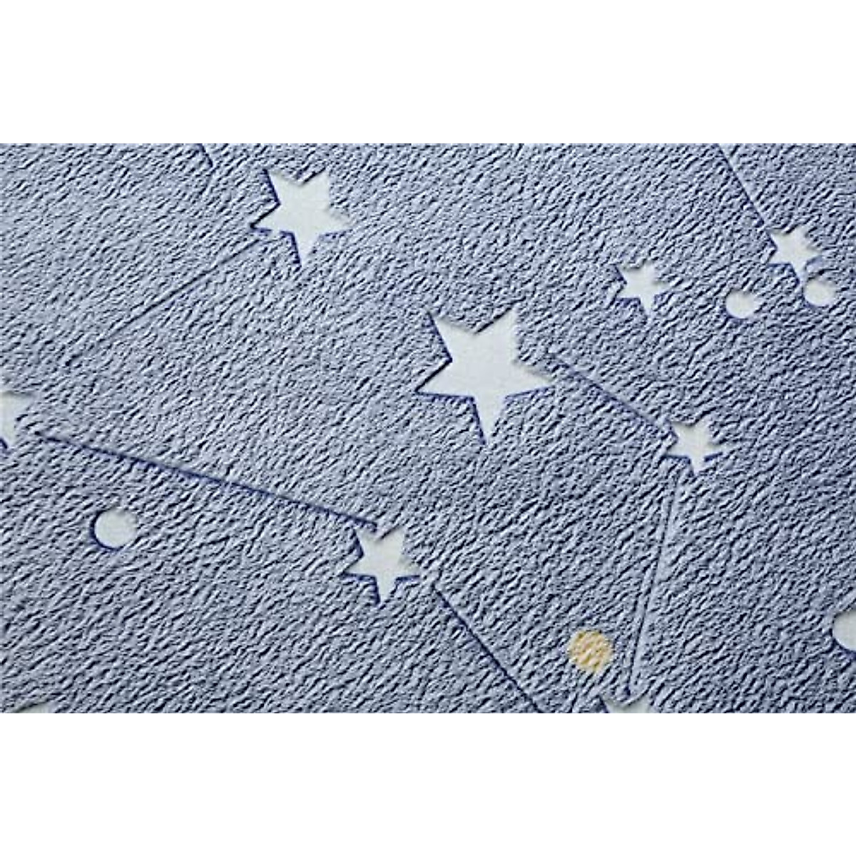 Gefosin Luminous Area Rug Glow in The Dark for Bedroom Living Room, Unique Soft Washable Modern Indoor Rugs for Children Dorm Home Decor, Blue Galaxy 6.6x6.6 Feet