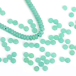 Natural Stone Rondelle Beads for Jewelry Making,Loose Beads for DIY Bracelet Necklace Jewelry Making (2x4mm) (Green)