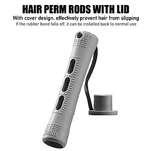 WILLBOND 60 Pcs Perm Rods Natural Long Short Hair Perm Rods with Elastic Rubber Band Non Slip Plastic Perming Cold Wave Kit for Women Hairdressing Styling Tool(0.59 Inch,Gray)