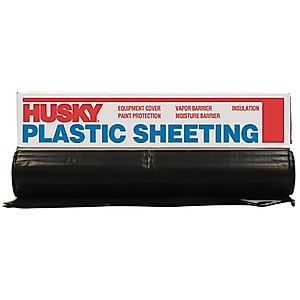 HUSKY CF0616-50B 6ml Plastic Sheeting, 16' x 50', Black