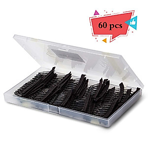 Wig Combs 60 Pcs Black Big Stainless Steel Wig Combs for Making Wigs Metal Wig Clips for Wig Caps Diy