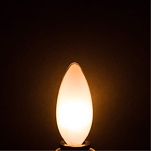 Simba Lighting Candelabra Torpedo Frosted B10 40W E12 Base (12 Pack) Decorative Incandescent Light Bulbs 120V for Chandeliers, Ceiling Fan Lights, Pendants, Wall Sconces, Dimmable, Warm White 2700K