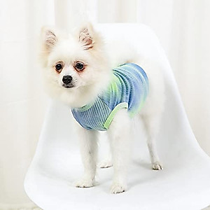 Neiwech Dog Sweaters for Small Dogs Knitted Pet Dog Sweater Soft Warm Dog Sweatshirt Dog Winter Clothes Puppy Sweater Blue Green S