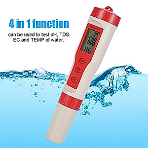 Water PH Tester 4 in 1 Function pH TDS EC Temp Digital Water Quality Tester Monitor Meter Test Pen