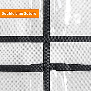 TidyMaster Clear Crystal 1 Pack 12Pockets Large Hanging Shoe Organizer Over The Door Shoe Rack for Closet Door Storage Shoe Holder Hanger, 4Hooks, White (59'' x 21.6'')