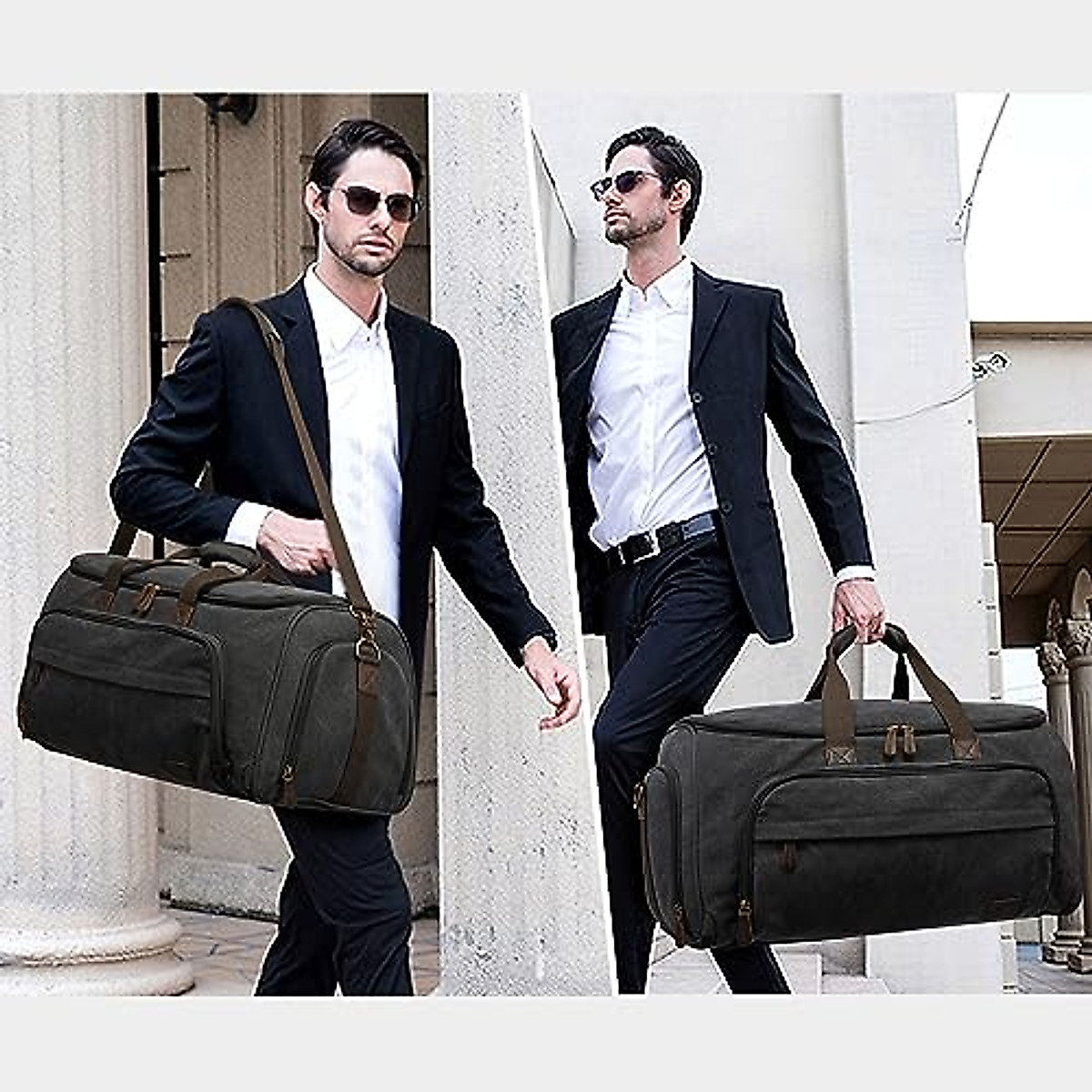 Carry On Garment Bag for Travel, S-ZONE Convertible Garment Duffle Bag Suit Bags for Men Women Travel- 2 in 1 Hanging Suitcase Business Travel Bag with Toiletry Bag (Black)