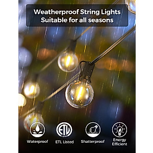 XMCOSY+ Patio Lights, Smart Outdoor String Lights 50Ft, G40 Globe Patio Lights with 25 Dimmable LED Bulbs, APP Control, Work with Alexa, Connectable Waterproof LED Outdoor Lights for Patio Porch
