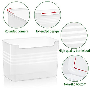 Poeland Refrigerator Organizer Box, Fridge Side Door Storage Containers Plastic Translucent Pack of 3