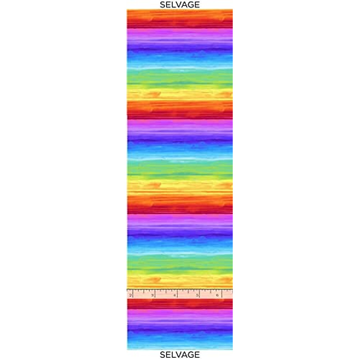 Cotton Fabric for Sewing, Embroidery and Quilting 100% 44/45` Wide Blender c - Rain Blossom Rainbow Watercolor Stripe Yard