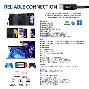 UliX Rider USB C Headphones, 5 Years Warranty, Magnetic USB-C Earbuds for iPhone 16 15 Pro Max Plus Samsung Galaxy S24 S23 Ultra S22 S21 FE S20 Z Flip 3 Fold 4 A53 A54, USB Type C Earphones - Grey