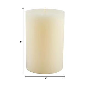 Mister Candle Dripless Vanilla Scented Ivory Pillar Candle Hand Made Vanilla Pillar Candles with Essential Oils for Home Decor, Premium Wax, 100 Hr Burn Time (4x6 inch)